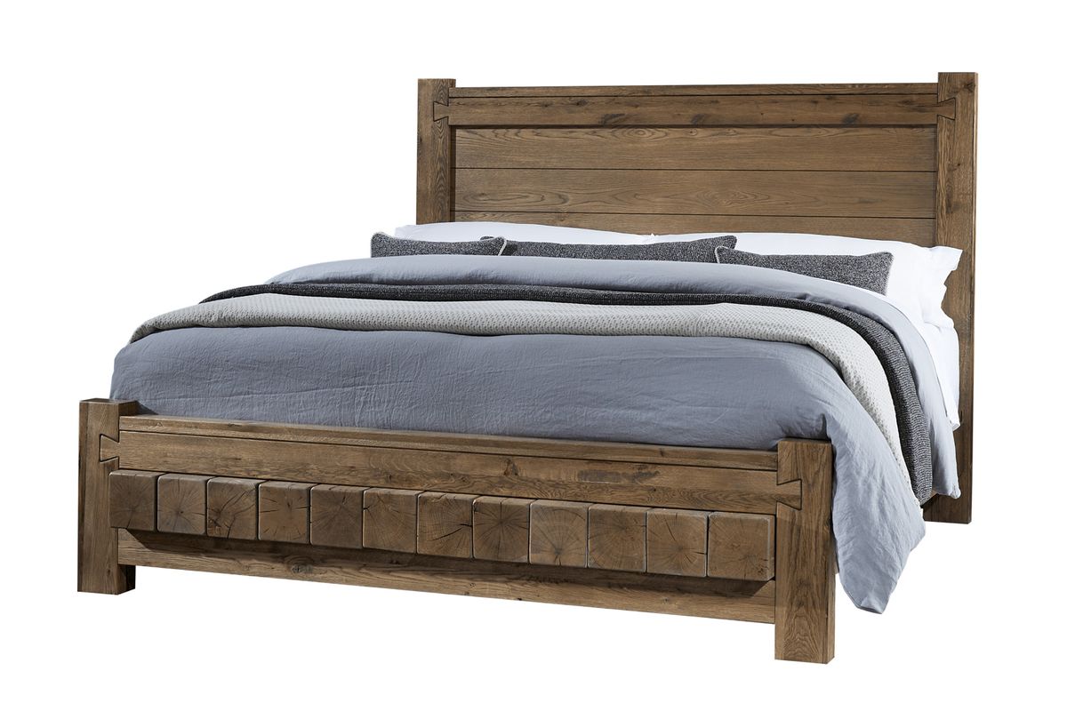 Vaughan Bassett Dovetail Cal King Poster Bed with 6x6 Footboard in Natural